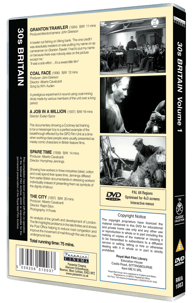 30s Britain Volume 1 DVD. Granton Trawler and other GPO Film Unit ...